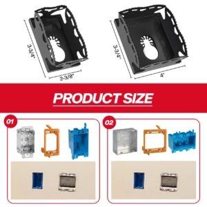 hylissus 2 Pack Square Slot Cutter Drywall Oscillating Tool, Stainless Steel Drywall Outlet Cutout, One Step In Place Electrical Box Cutter for Drywall, Plastic Metal, Wood (Rectangle + Square)