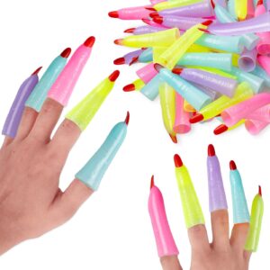 kockuu 40pcs witches fingers glow in the dark fake monster fingers for kids finger reading pointer halloween party favors witch costume accessories fake nails trick or treat gifts