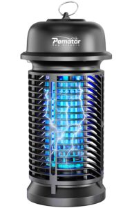 pematar bug zapper outdoor electric, 4200v/20w high power voltage mosquito zapper, ipx4 waterproof fly traps, fly zapper for camping, backyard, patio and garden