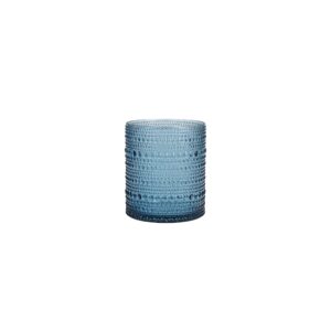 fortessa orbetto outdoor hobnail plastic drinkware collection, dof beverage cocktail glass 4 pack, 10.5 ounce, cornflower blue