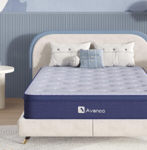 avenco twin xl mattresses, hybrid mattress twin xl, 10 inch twin xl mattress medium firm for pressure relief and sound sleep, wrapped coils and certipur-us foam, soft breathable fabric