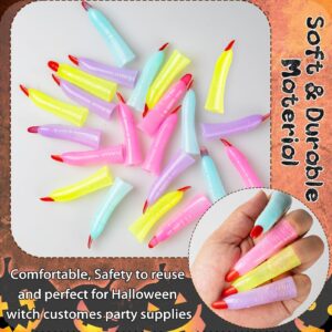 kockuu 40Pcs Witches Fingers Glow in the Dark Fake Monster Fingers for Kids Finger Reading Pointer Halloween Party Favors Witch Costume Accessories Fake Nails Trick or Treat Gifts