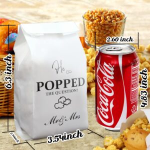 48Pcs He Popped the Question Popcorn Bags Engagement Bridal Shower Wedding Party Favors Popcorn Bags Wedding Bridal Shower Engaged Goody Snack Treat Bags Grease Resistant