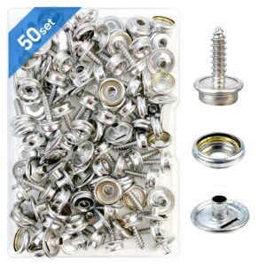 canvas snap kit, stainless steel snaps marine grade snaps for boat cover - snap kit for boat cover 3/8" socket metal snaps fasteners for clothing leather fabric canvas150 pcs