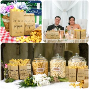 ANTING 48Pcs Our Love is Poppin Popcorn Bags Engagement Wedding Party Favors Popcorn Bags Engaged Wedding Bridal Shower Goody Snack Treat Bags Grease Resistant