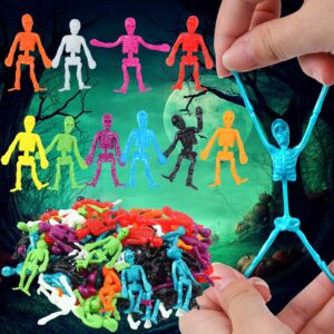 libima 200 pcs halloween stretchy skeleton toys assorted color sticky skulls stress relief bulk toys halloween goody bag fillers halloween sticky toys for boys and girls party favors