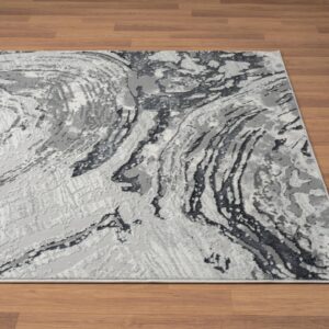 LUXE WEAVERS Marble Swirl Gray 6x9 Area Rug