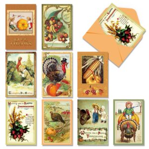 greenpine 27pcs thanksgiving vintage greeting cards bulk thanksgiving cards for family thankful cards with envelopes for fall autumn holiday parties celebrations harvest happy 4 x 6 inches