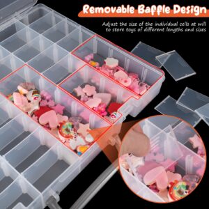 Udefineit Large 48 Grids Clear Plastic Organizer Box with Dividers, Adjustable Compartment Plastic Arts Crafts Storage Containers for Hobby Small Parts, Jewelry Bead Tackle Organizer Storage Box Case