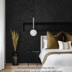 GloryTik Black Wallpaper Silk Peel and Stick Wallpaper Black Contact Paper 17.3"X78.7" Silk Textured Self Adhesive Removable Wallpaper Thicken Waterproof Wallpaper for Room Wall Cabinets Decoration