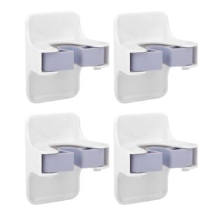 4 pcs broom gripper mop racks holders wall mount self adhesive hanging organizer, free punching broom folder, suitable for home garage