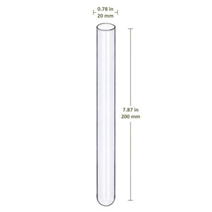 FunChem Glass Test Tubes, Pack of 20 Sturdy Round Bottom Clear Test Lab Tubes