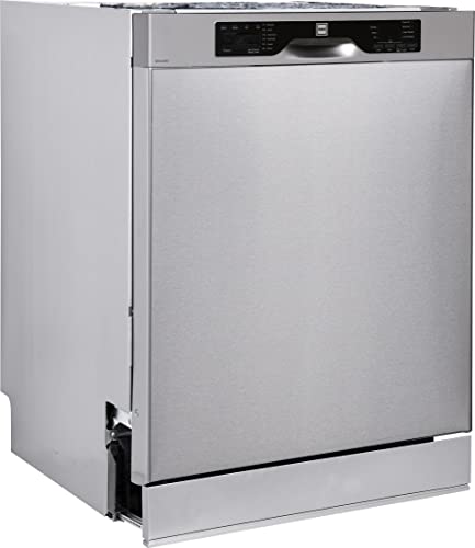 RCA RZ0842 Front Control-Built in FULLSIZE Dishwasher, 57 DBA, Stainless Steel, 24” WIDE, Stainless