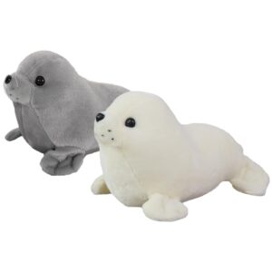 zhidiloveyou 2pcs 9" seal plush stuffed animal cute seal toy pillow kawaii doll gifts for kids