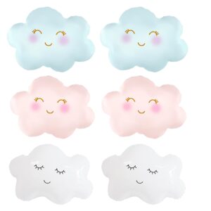 6pcs cloud balloons foil mylar smile cloud balloons for baby shower and birthday party decorations supplies