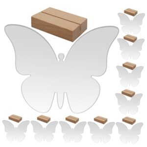 10 sets butterfly seat card acrylic transparent table three-dimensional