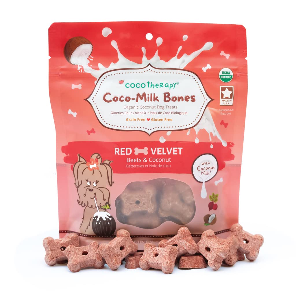 CocoTherapy Coco-Milk Bones Dog Treat (Red Velvet) 6 Oz.