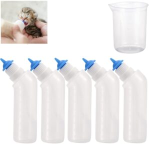 xuandea 5pcs blue mini pet feeding silicone nipple with bottle for puppy cat or other pets