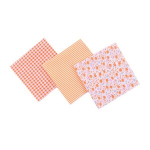 2 Packs Linen Fabric for Clothing Knit Fabric DIY Crafts Printed Linen Fabric Fat Quarters Fabric Bundles Orange Quilting Squares DIY Cloth DIY Flower Cloth Pattern Cloth Flowers