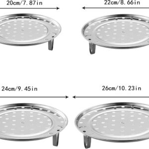 HAOSJINY Steamer Rack - Steamer Basket For Pot, Round Stainless Steel Steaming Rack, Canning Racks, Single layer silver (22 cm / 8.66 in)