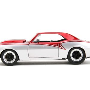 Jada 1967 Chevrolet Camaro Candy Red and Silver Metallic Bigtime Muscle Series 1/24 Diecast Model Car