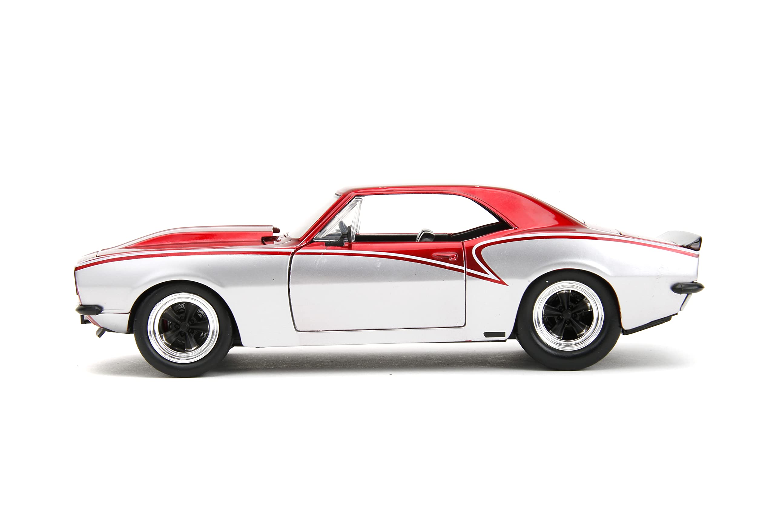 Jada 1967 Chevrolet Camaro Candy Red and Silver Metallic Bigtime Muscle Series 1/24 Diecast Model Car