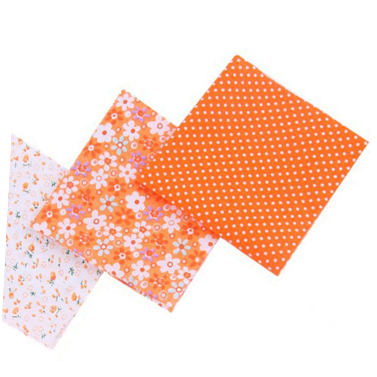 2 Packs Linen Fabric for Clothing Knit Fabric DIY Crafts Printed Linen Fabric Fat Quarters Fabric Bundles Orange Quilting Squares DIY Cloth DIY Flower Cloth Pattern Cloth Flowers