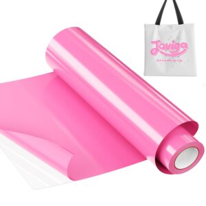 javiga pink htv, 12" x 10ft pink heat transfer vinyl for cricut, pink iron on vinyl for diy decorations