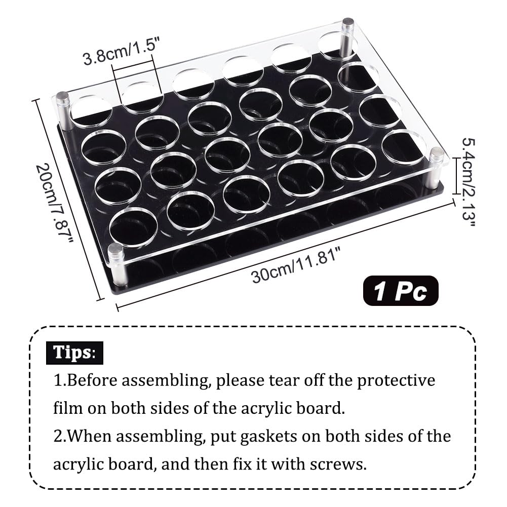 NBEADS 24 Shot Glass Tray Holder, Bar Acrylic Shot Glasses Holders Wine Glass Cup Serving Tray Cups Organizer Shot Glass Display Bar Accessories for Party, Bar, Club, Hole: 1.5"