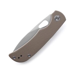 Miguron Knives M Moyarl Folding Knife,3.25" 14c28n Steel Satin Blade Tan G10 Handle With Titanium Pocket Clip, Camping Hiking Pocket Knife MGR-806TN