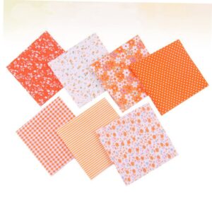 2 Packs Linen Fabric for Clothing Knit Fabric DIY Crafts Printed Linen Fabric Fat Quarters Fabric Bundles Orange Quilting Squares DIY Cloth DIY Flower Cloth Pattern Cloth Flowers