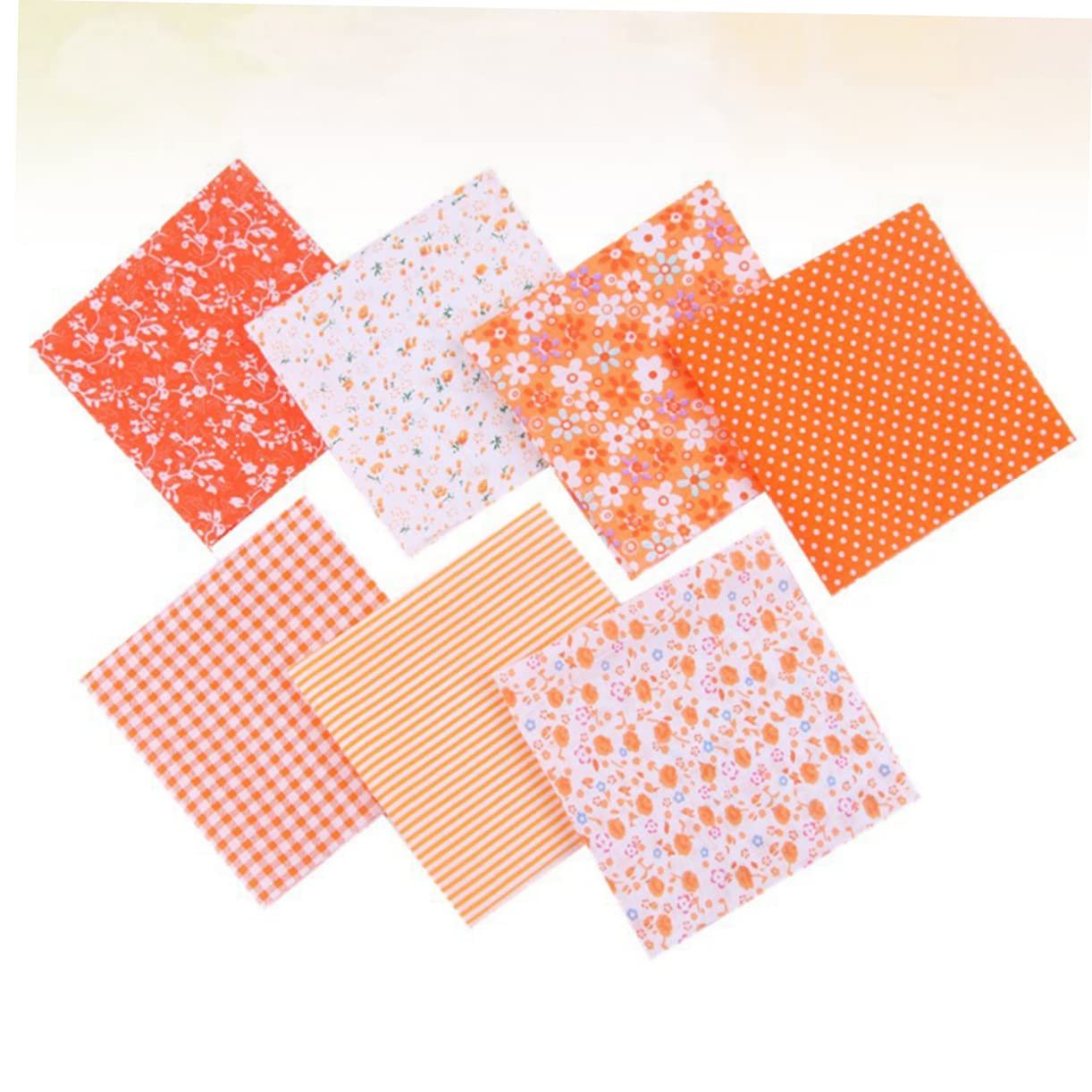 2 Packs Linen Fabric for Clothing Knit Fabric DIY Crafts Printed Linen Fabric Fat Quarters Fabric Bundles Orange Quilting Squares DIY Cloth DIY Flower Cloth Pattern Cloth Flowers