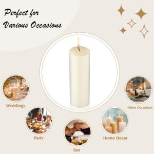 Pack of 12 Ivory Pillar Candles 2 x 6 Inch Unscented Candles Large Ivory Pillar Candles Paraffin Wax Long Lasting Candles Clean Burning Candles for Home Decor Wedding Party Dinner Bath Spa