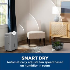 GE Energy Star Portable Dehumidifier for Basement, Bedroom, Bathroom, Garage or Large Rooms up to 4500 Sq Ft, 50 Pint with Removable Bucket and Continuous Drain Connect for Auto or Manual Drainage