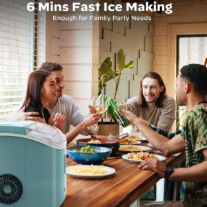 Nugget Ice Maker Countertop - Silonn Pebble Ice Maker Machine with Self-Cleaning Function, 33lbs/24H, Ice Makers for Home/Kitchen/Office, Green