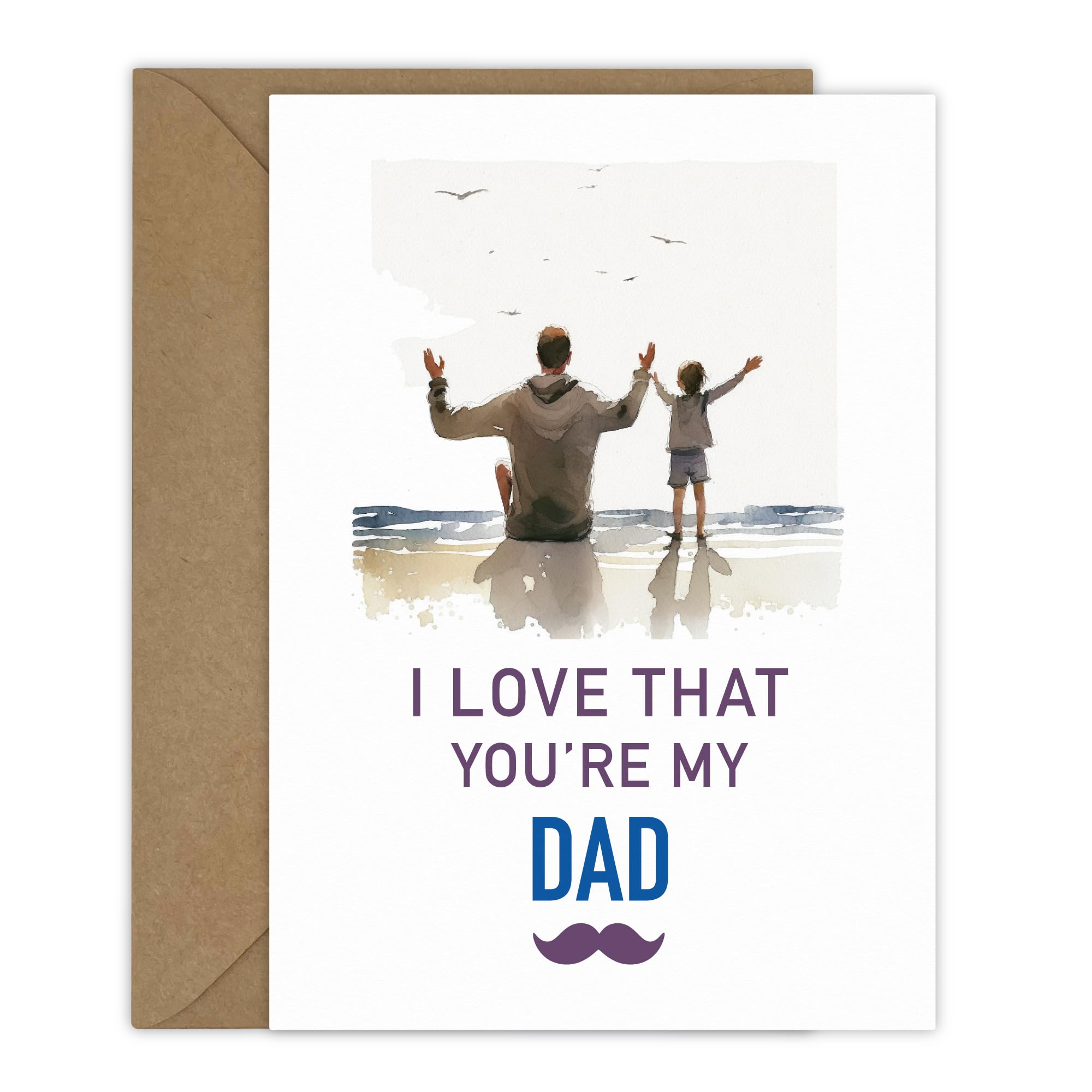 Happy Birthday Card for Dad Greeting Card for Best Dad Ever Thank you (1 Card)