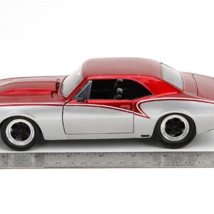 Jada 1967 Chevrolet Camaro Candy Red and Silver Metallic Bigtime Muscle Series 1/24 Diecast Model Car