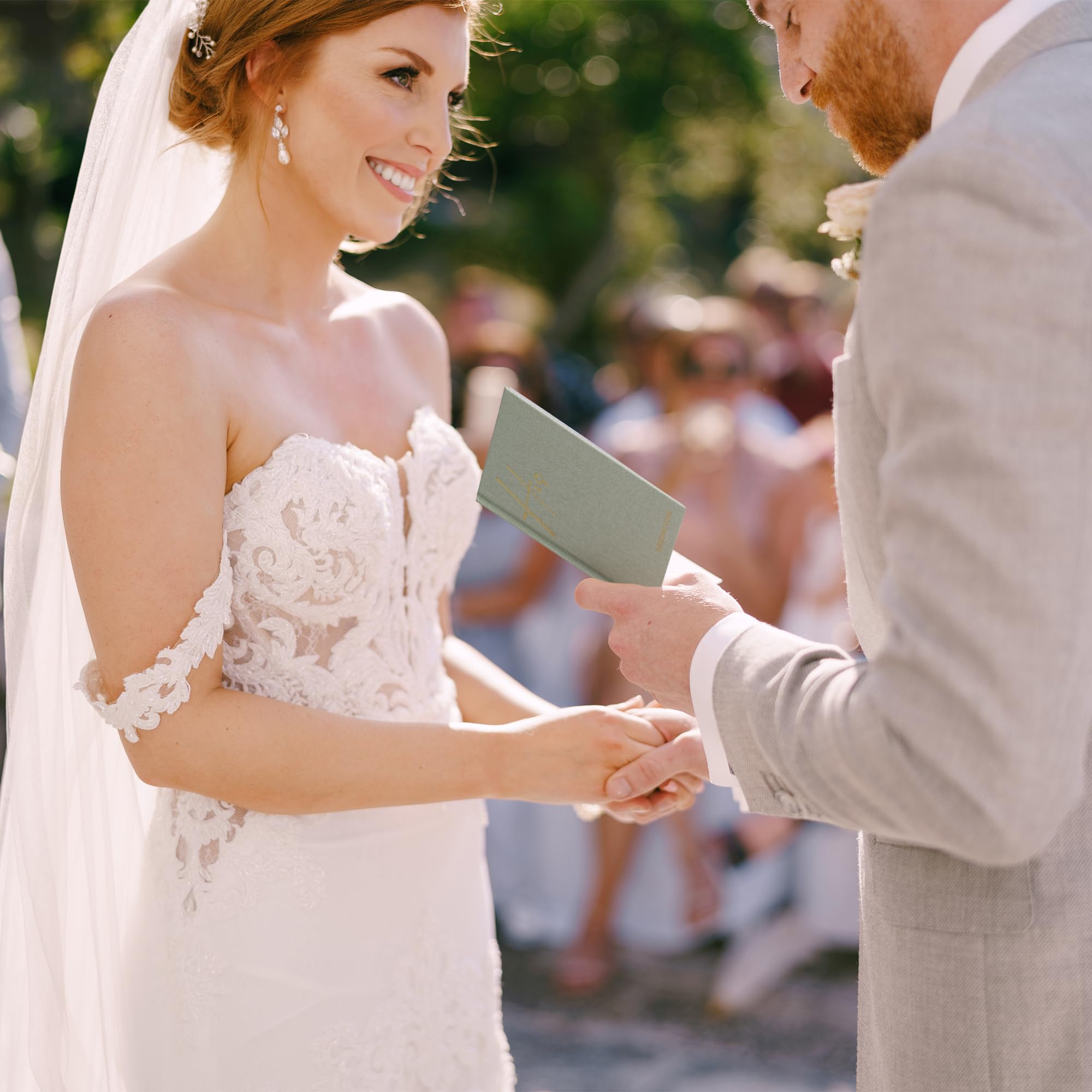 Elegant Linen Wedding Vow Books With Gold Foil Lettering - Perfectly Sized His and Hers Vow Books With Plenty Of Pages To Write Whatever is on Your Heart - A Beautiful Addition For The Wedding Day