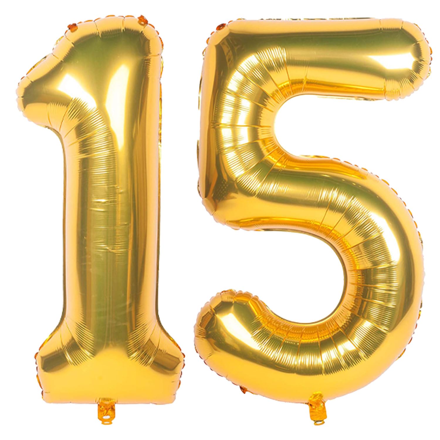 WEIKA 40 Inch Gold Number 15 Balloons, Giant Jumbo Helium Number Balloons For 15th/51th Birthday Party,Wedding, Bridal Shower Engagement Photo Shoot, 15/51 Anniversary For Girl And Boy