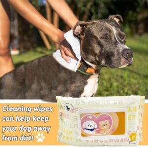 Hamiledyi Pet Wipes for Dogs 6 Packs of 80 Count Cats Paws Feet Wipe Soft Thick Puppy Grooming Wipes with Lids for Quick Cleaning Butt Feet Ears Eyes Nose