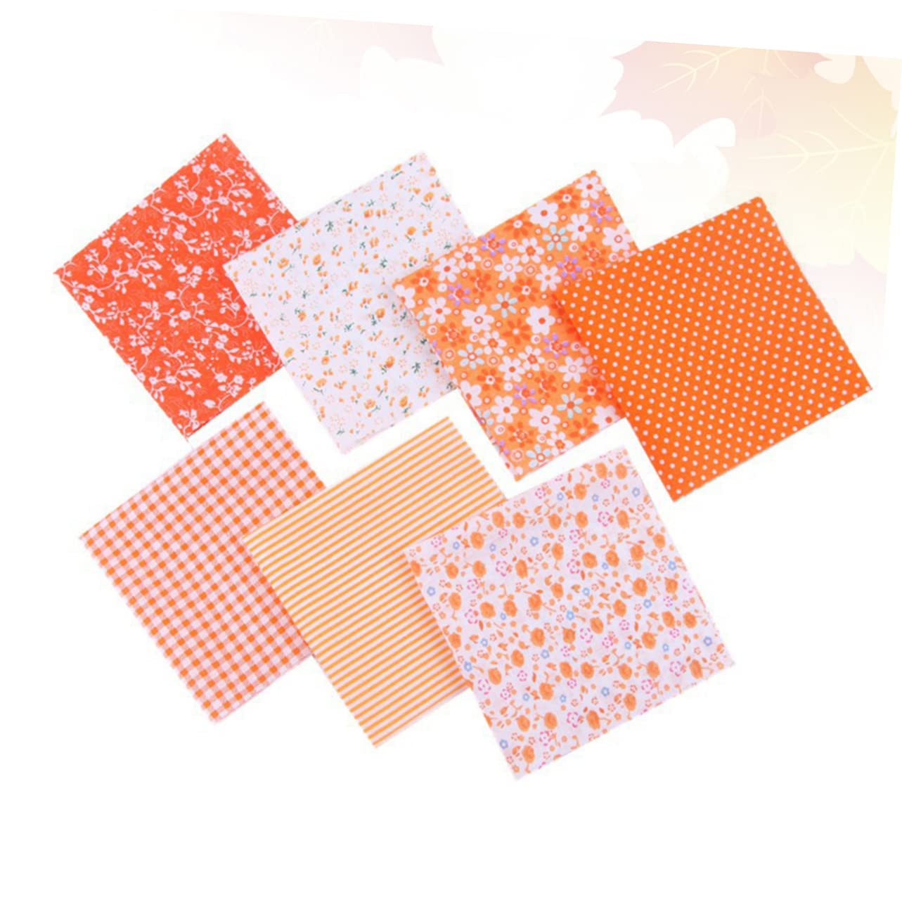 2 Packs Linen Fabric for Clothing Knit Fabric DIY Crafts Printed Linen Fabric Fat Quarters Fabric Bundles Orange Quilting Squares DIY Cloth DIY Flower Cloth Pattern Cloth Flowers