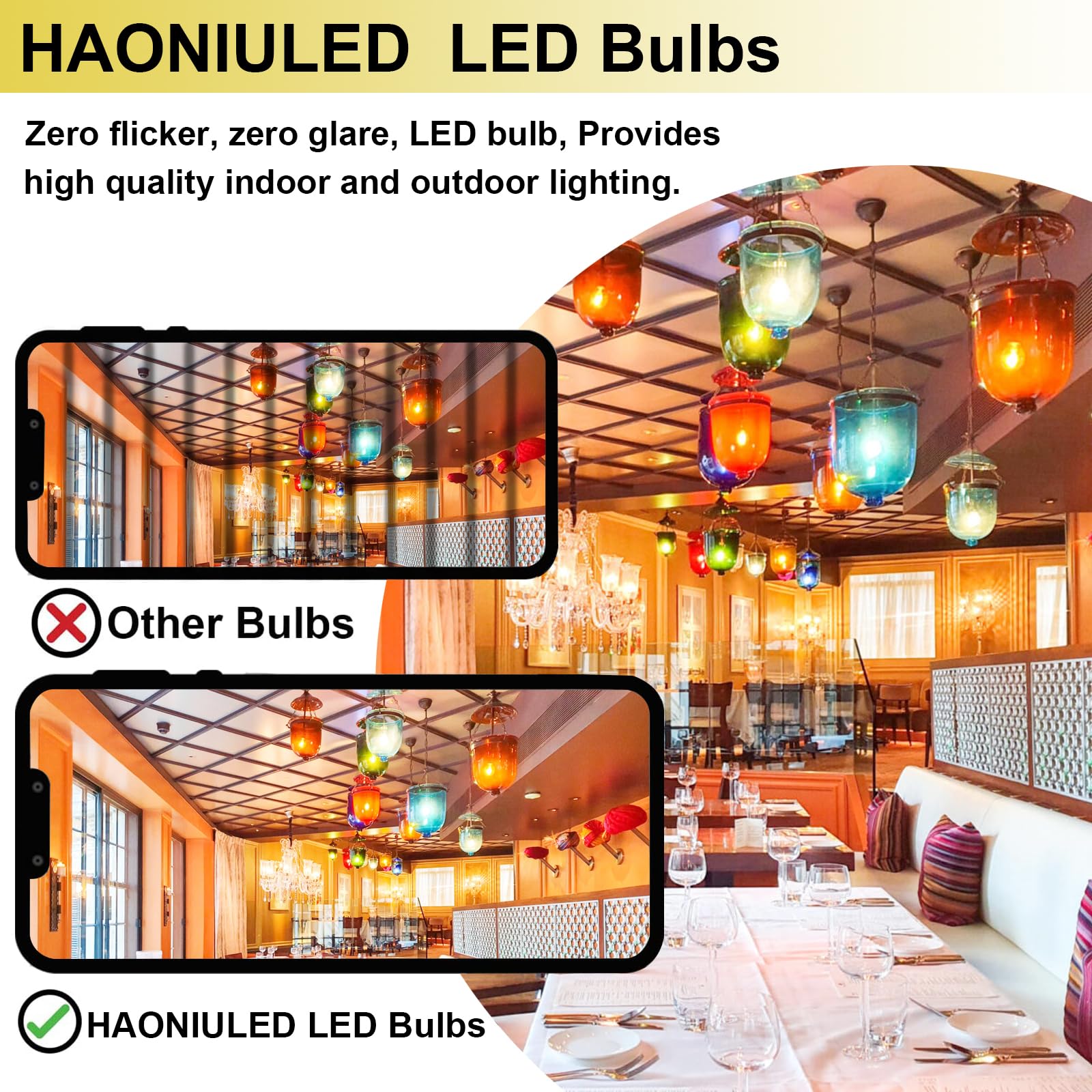 HAONIULED E26 Bulb 10W 3 Pack led Corn Light Bulb Warm White 2700K 1100 Lumen 100 watt Equivalent E26/E27 Base Non-Dimmable led Bulbs, Candelabra Edison Light Bulb for Indoor Home Household Lighting