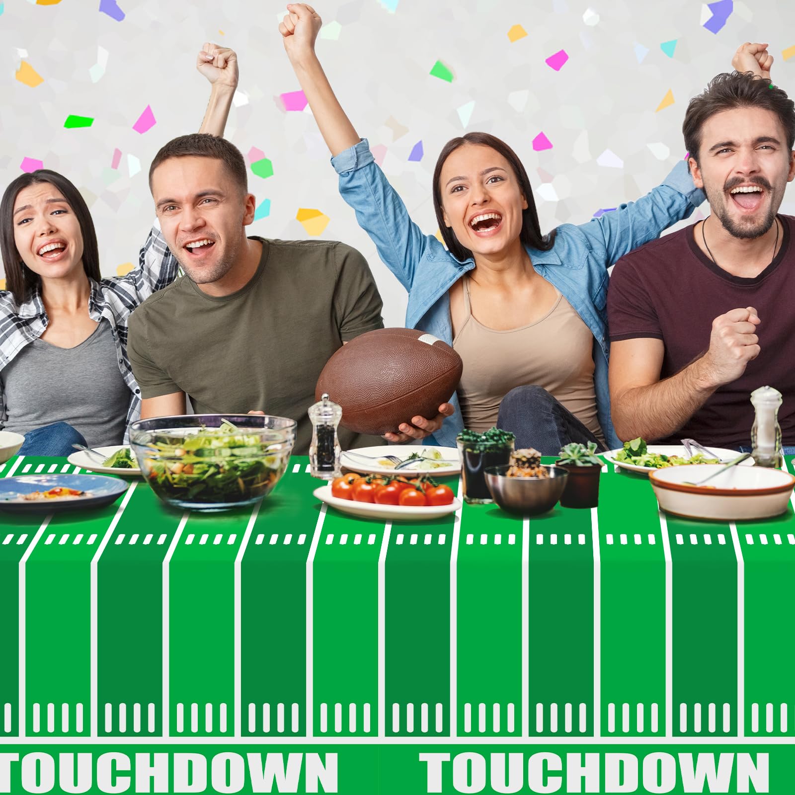 Football Party Decorations Disposable Tablecloth Plastic Touchdown Table Cover for Birthday Party Football Party Games Decoration 54 X 108Inch，2 Pack