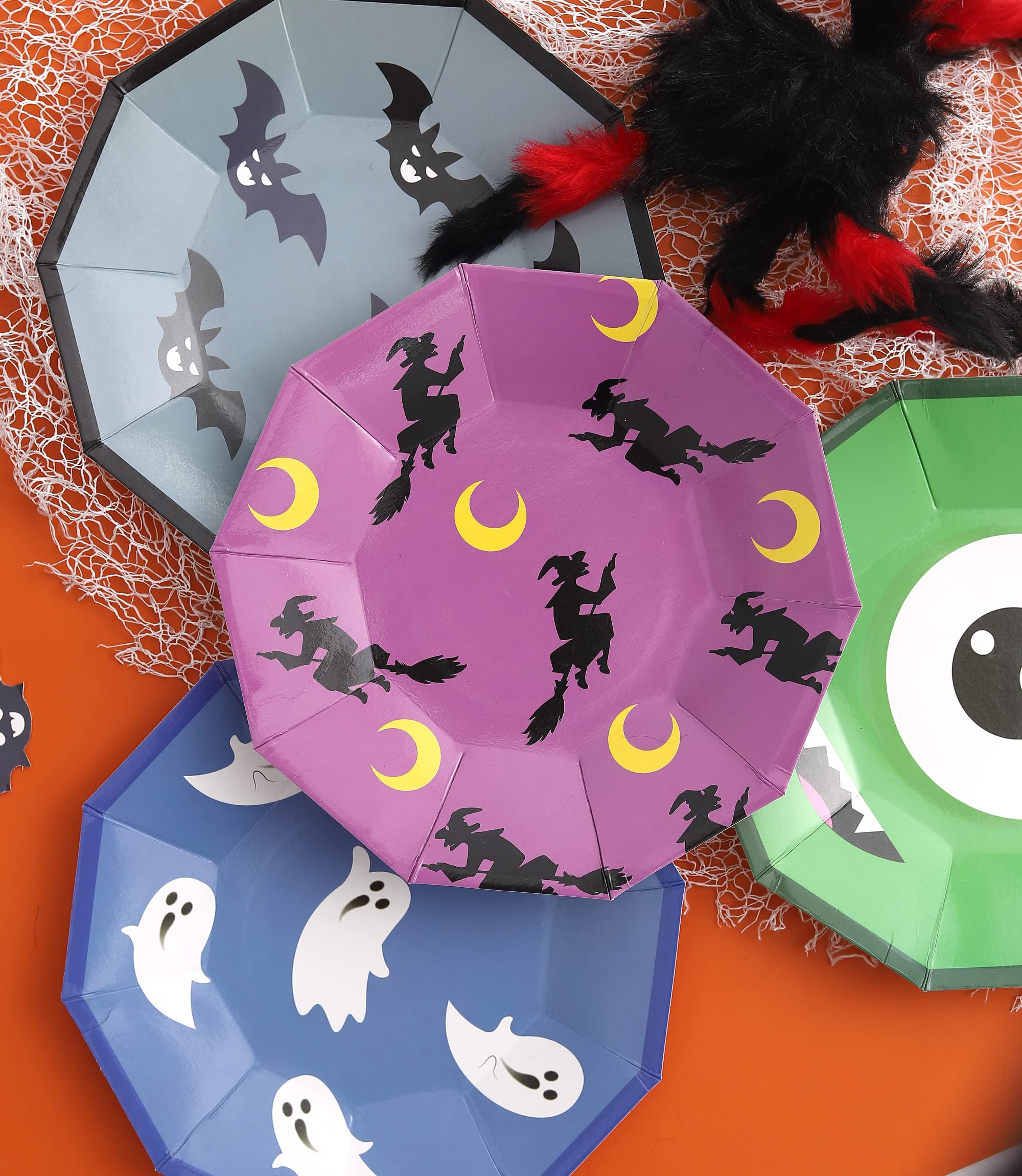 Winoo Design Halloween Plates - 48 PK - Halloween Paper Plates Disposable for Halloween Decor Halloween Decorations for Table Halloween Party Supplies Halloween Party Favor