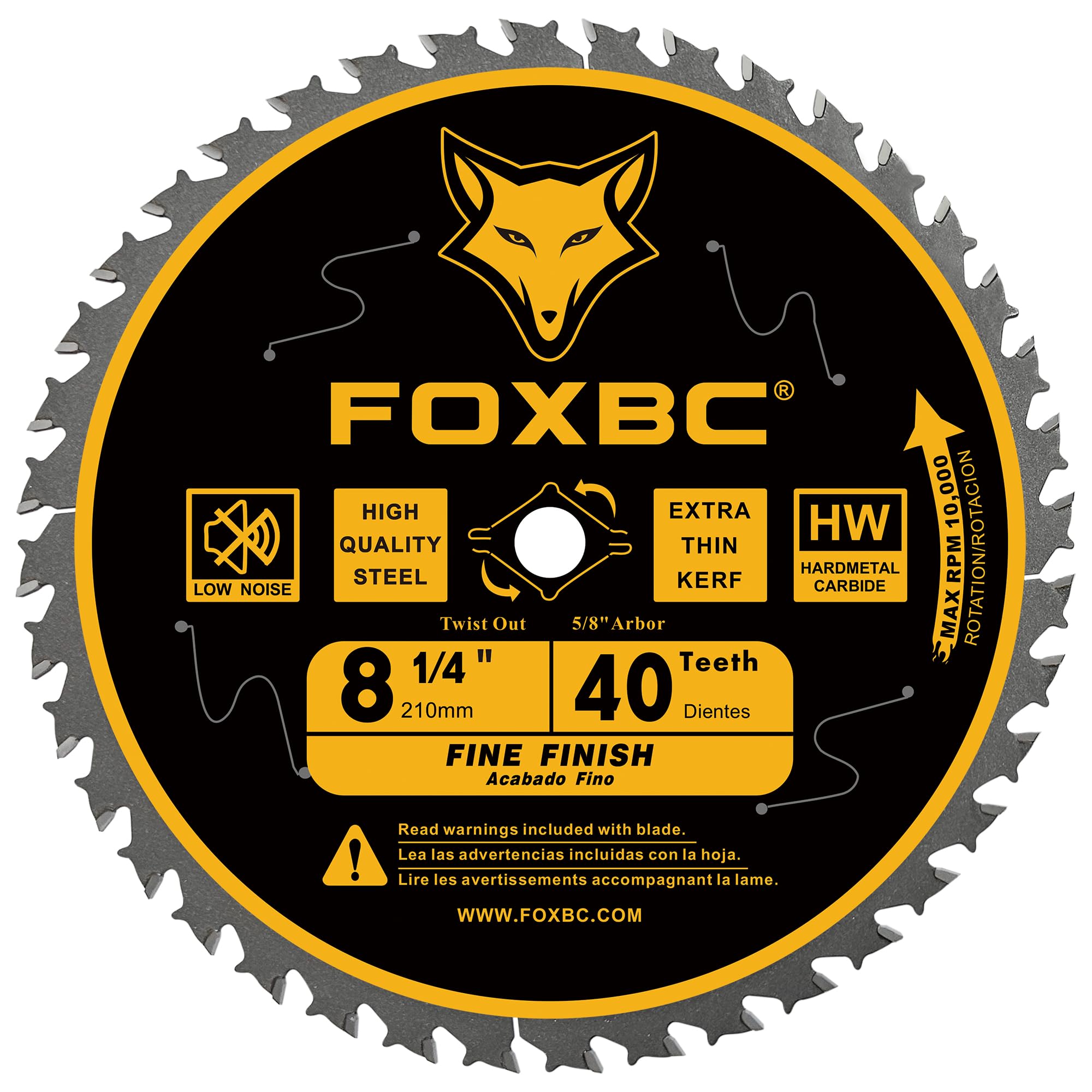 FOXBC 8-1/4 Inch Table Saw Blade 40 Tooth, Replacement for Freud Diablo D0840, DeWalt DWA181440 Finishing Circular Saw Blade, DeWalt DWE7485 Table Saw with 5/8" Arbor, Diamond Knockout