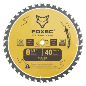 FOXBC 8-1/4 Inch Table Saw Blade 40 Tooth, Replacement for Freud Diablo D0840, DeWalt DWA181440 Finishing Circular Saw Blade, DeWalt DWE7485 Table Saw with 5/8" Arbor, Diamond Knockout