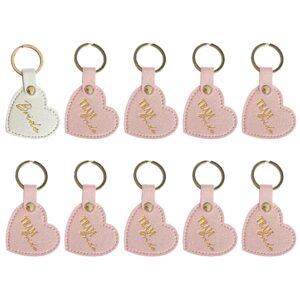 groombridegifts bridesmaid gifts bachelorette party favors decorations for women 10 pcs team bride keychains.（light pink）