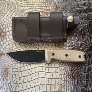 Carl Thomas Leathers Custom Made Horizontal Knife Sheath Made to Fit ONLY The Ontario Rat 3 or Esse 3 Knife. Can be Worn on Either Side. Knife NOT Include.