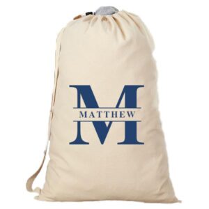 personalization universe lavish last name personalized canvas laundry bag for college, travel, and home, custom laundry bags with monogram, customized gifts for college students