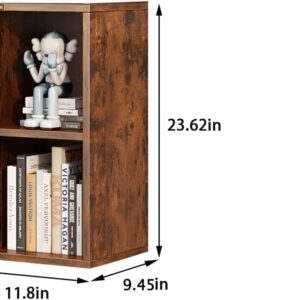 ALISENED Cube Shelf, Modern Small Spaces Storage Organizer Bookcase Display Rack for Bedroom, Library, Living Room, Home, Office Decor, Brown